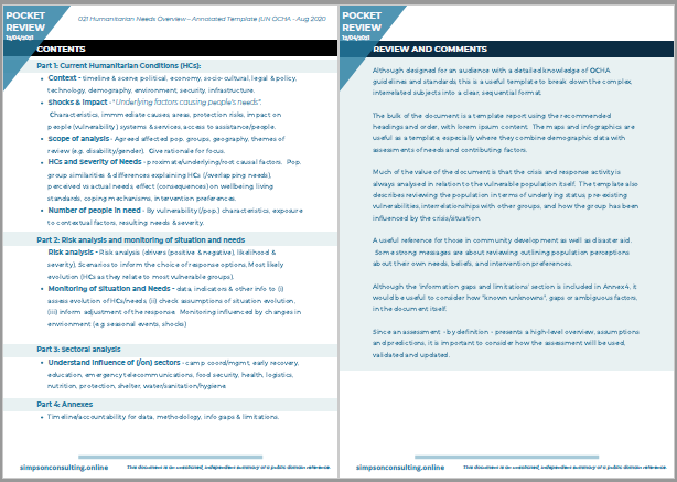 Pocket review – OCHA Humanitarian Needs overview template – Simpson ...
